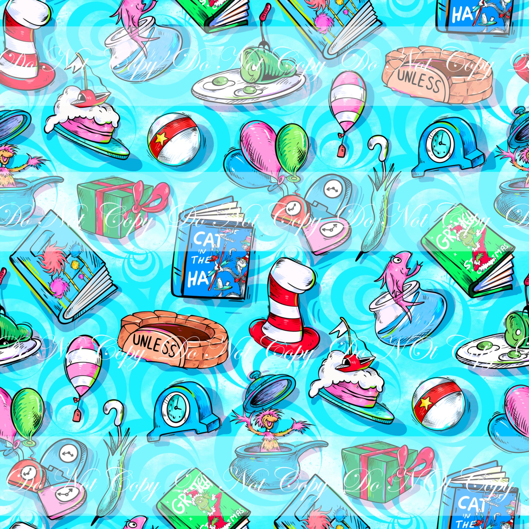 Preorder R66- Bookish/ Reading Corner - Seuss Coordinate- Light Blue ...