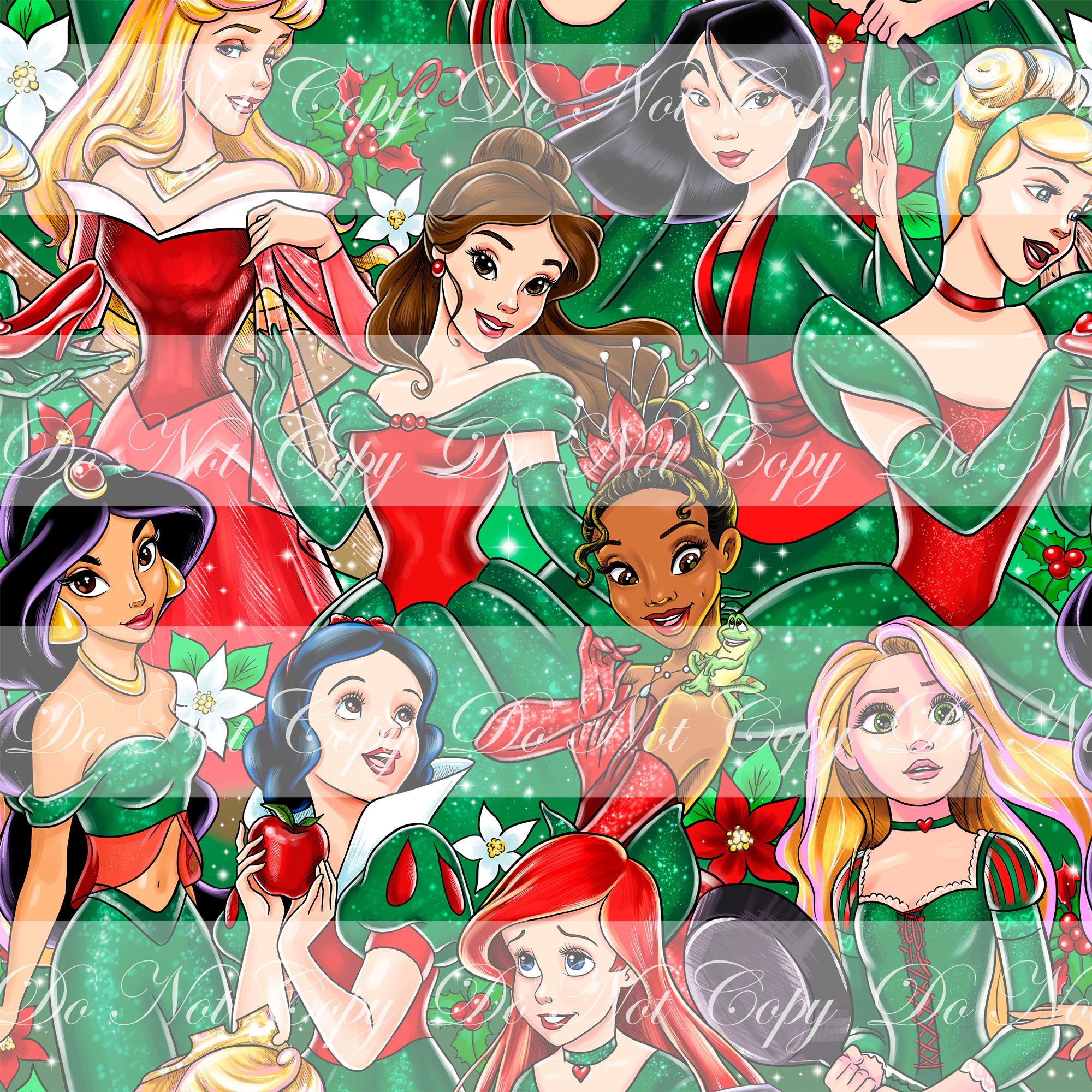 Preorder R63- Xmas Princesses Main – Sweet Tickles Custom Fabrics
